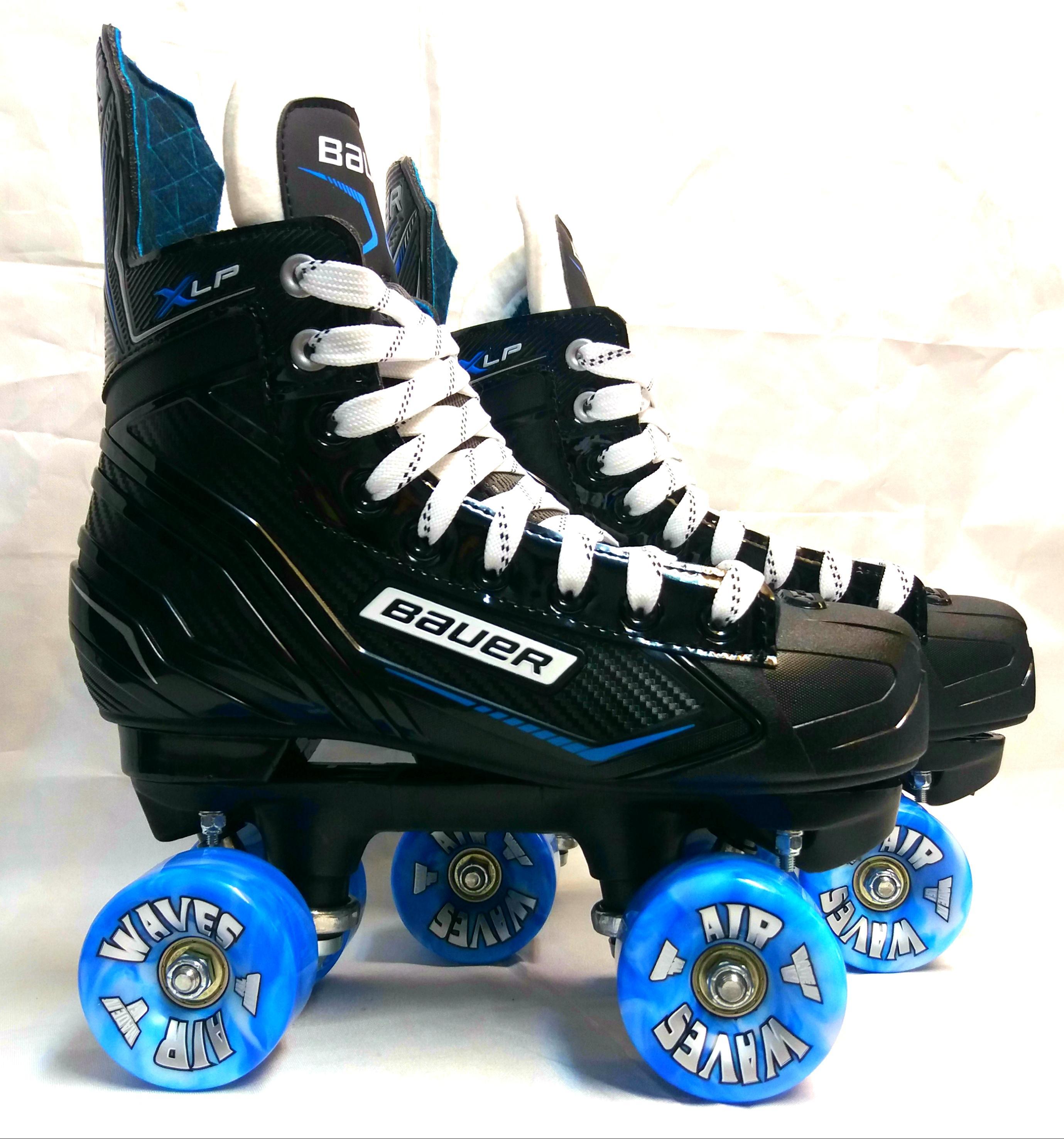 BAUER XLP CUSTOM QUAD ROLLER SKATES WITH AIR WAVES WHEELS - Skate Attack